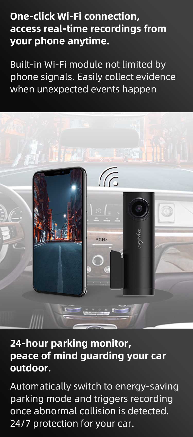 2K Screenless Dash Camera W01-arpha.com