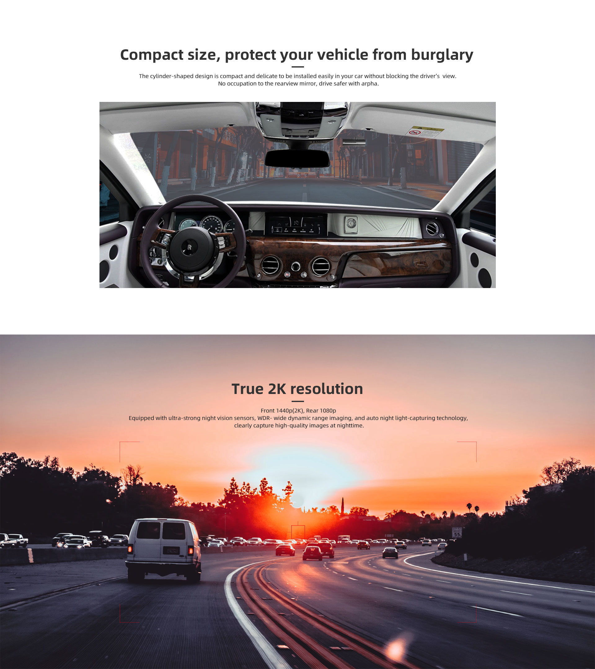 2K Screenless Dash Camera W01-arpha.com